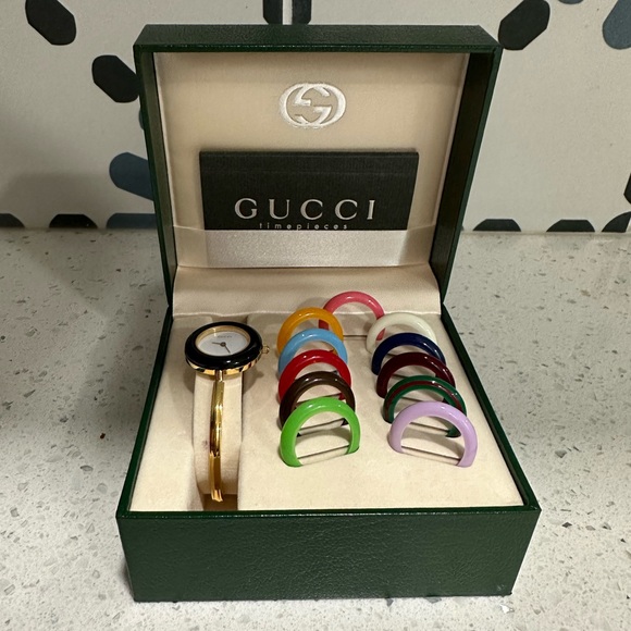 Gucci | Accessories | Authenticated Gucci Change Bezel Gold Plated ...